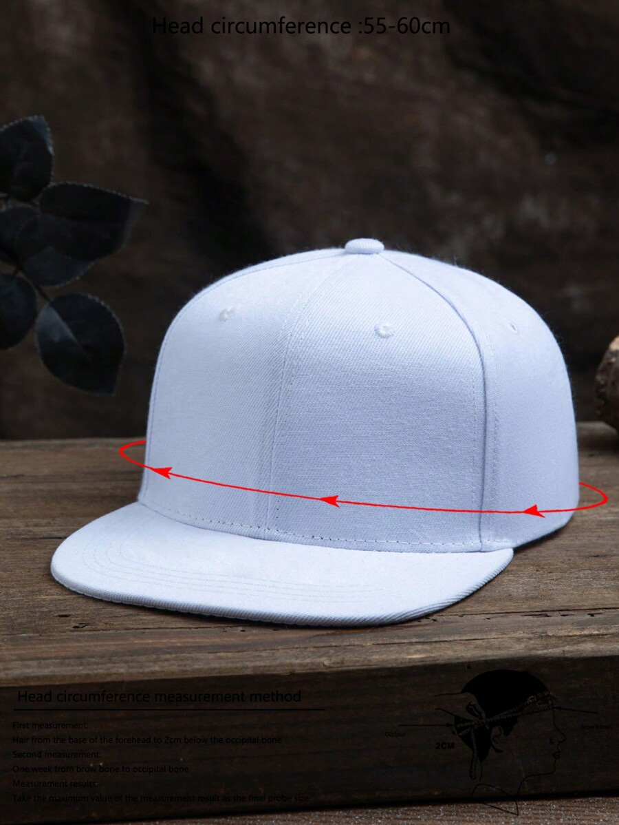 MAKEFGE 1pc Men's Outdoor Casual Street Hip-Hop Style Plain White ...