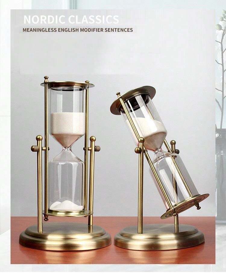 1pc Hourglass Timer With Rotating Crown Decor, Elegant Creative Glass ...