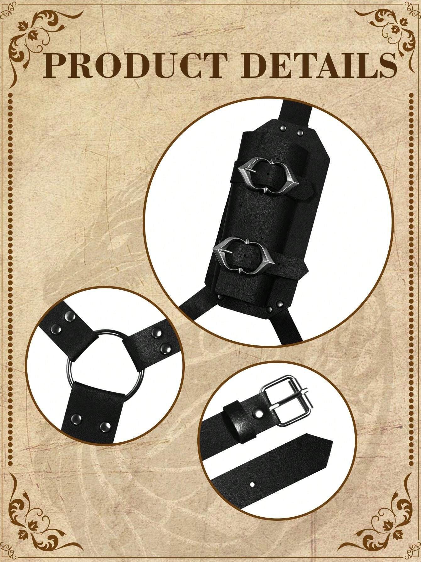 Medieval Leather Back Sword Shoulder Frog - Adjustable Sheath Holster ...