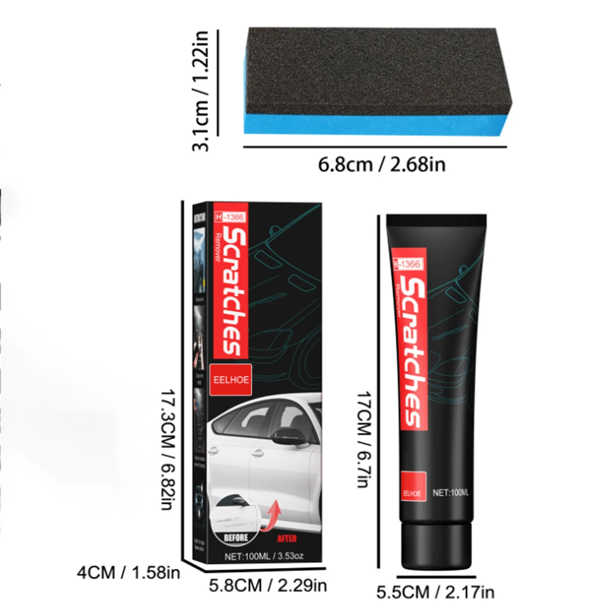 Pasta Removedora de Arranhões e Espirais para Carro - Pasta de Reparo e Polimento de Pintura ...