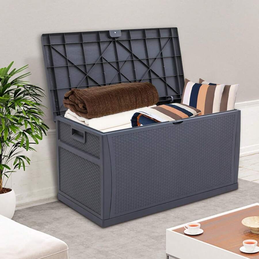 Caja de almacenamiento para exteriores de 120 galones, contenedor de ...