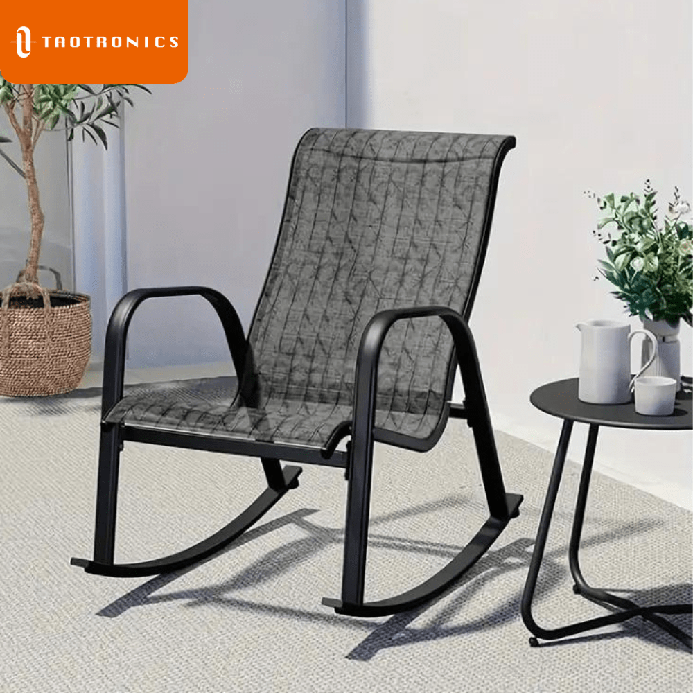 TaoTronics Outdoor Mesh Sling Rocking Chair Rocker Seating Outside For ...