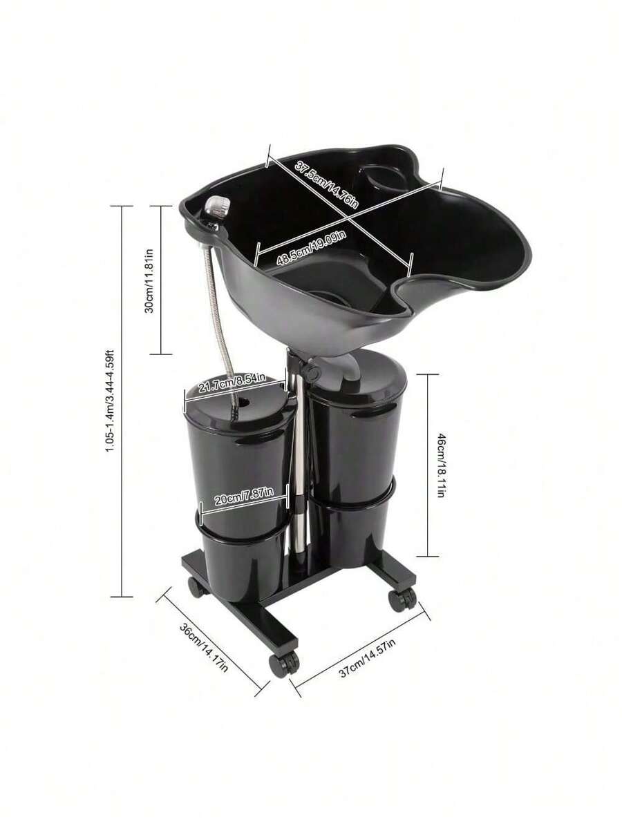 Tool Portable Plastic Shampoo Basin With 2 Water Buckets Free Standing ...