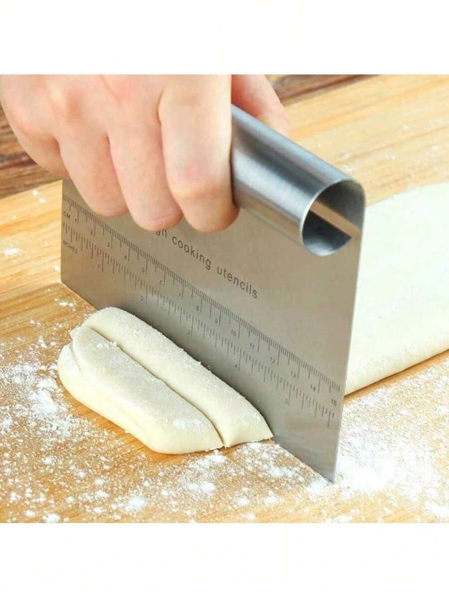 Dough Pastry Scraper Pizza Cutter Chopper With Measuring Scale ...