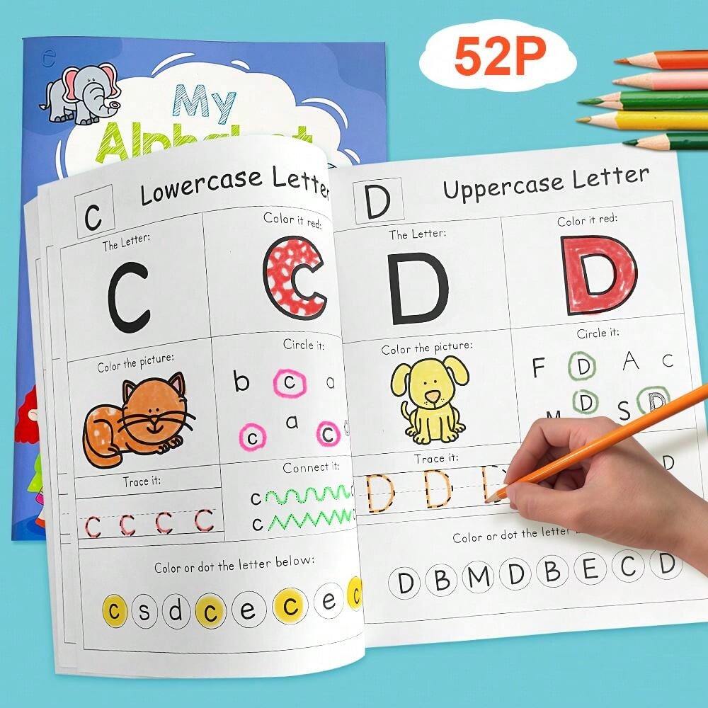 53 pages 26 lettres A-Z livre de coloriage de l'alphabet, apprentissage ...