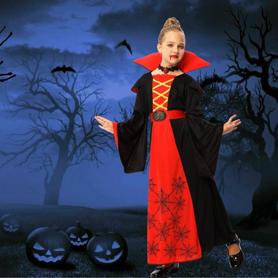 Royal Vampire Costume For Girls Dress Up Party Vampire-Themed Party ...