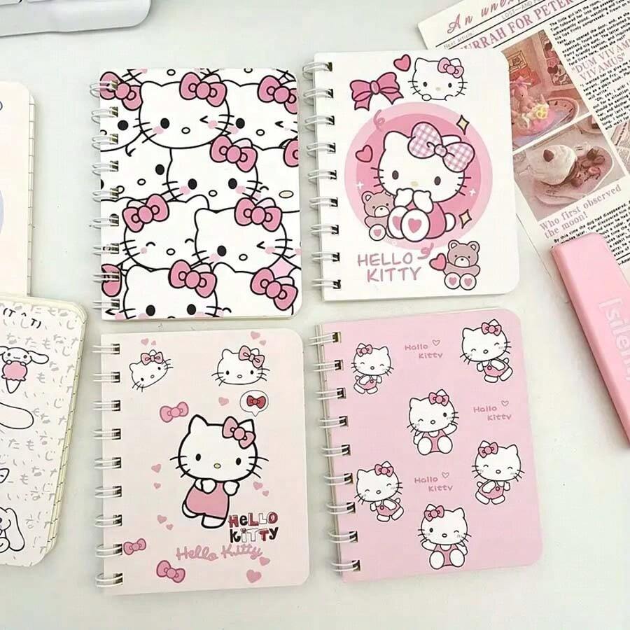Sanrio 4-Piece Set, Spiral Notebook - Cute Cartoon Design, A7 Notebook ...