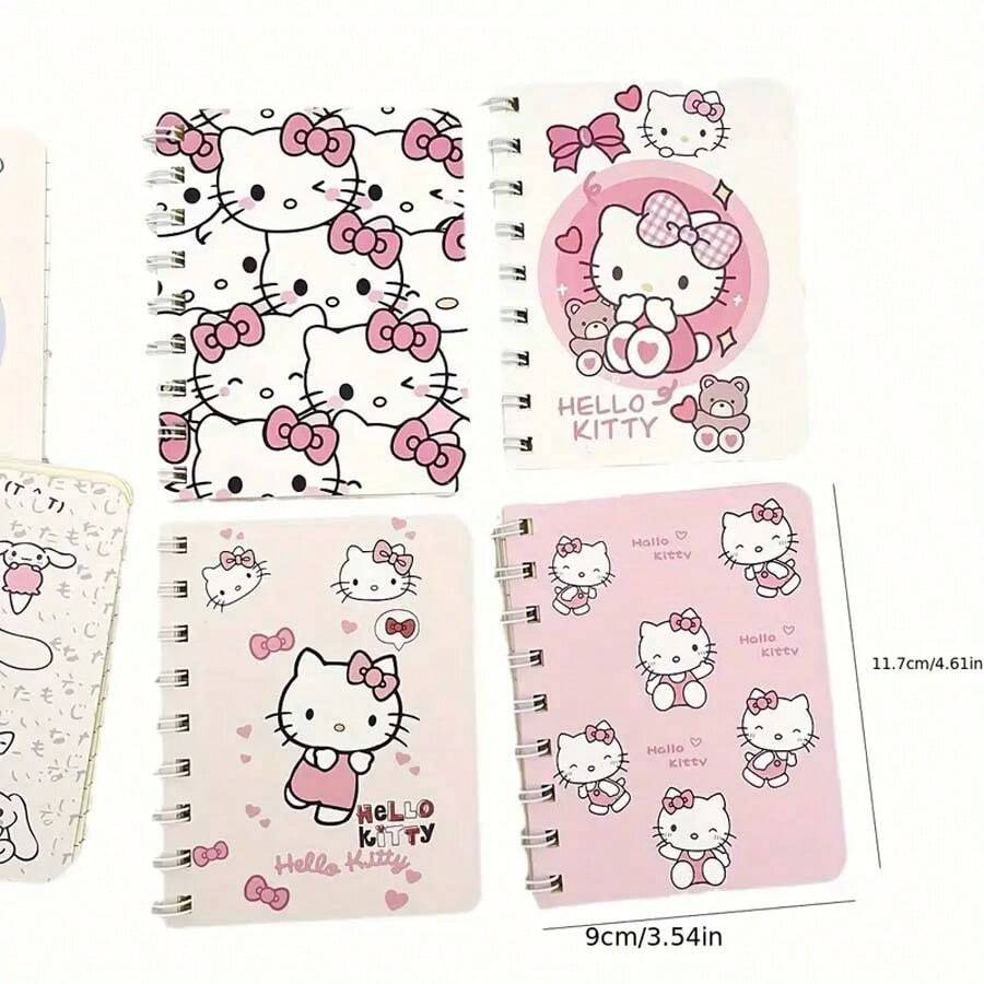 Sanrio 4-Piece Set, Spiral Notebook - Cute Cartoon Design, A7 Notebook ...