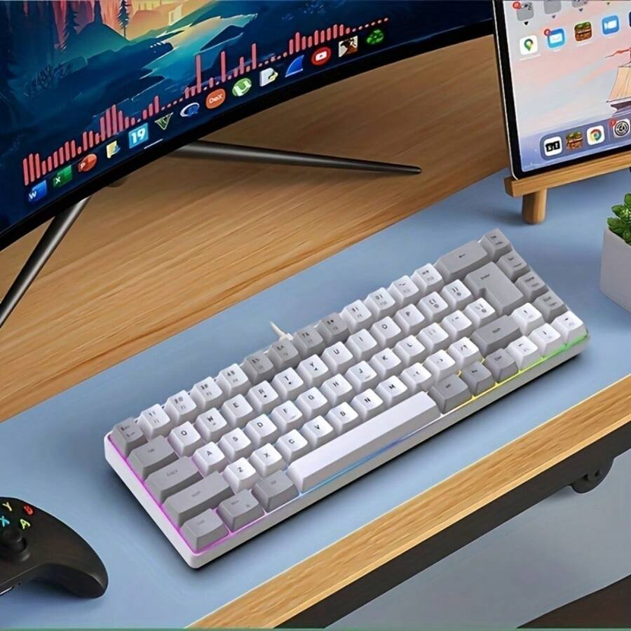 RGB Luminescent 68-Key Wired Keyboard With Film Design, TPC Key And ...