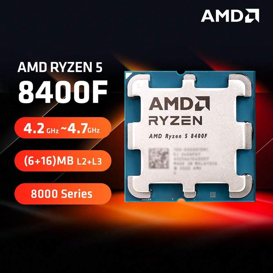 AMD AMD Ryzen5 8400F 6 núcleos 12 hilos con velocidad de hasta 4.7 GHz, 16 MB de caché L3 ...