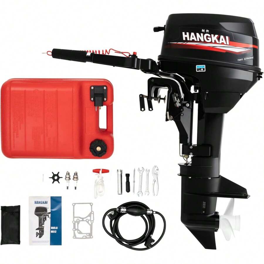 Futchoy HANGKAI 12HP Outboard Motor 169CC 2 Stroke Heavy Duty Fishing Boat Engine Gasoline W ...