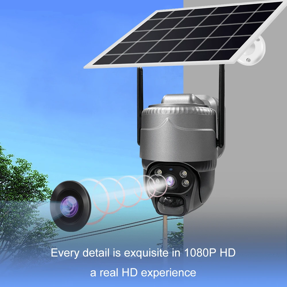 SWVW Caméra IP WIFI V380 Pro 10X Zoom, caméra solaire 5MP HD vision ...