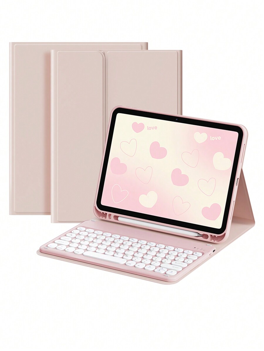 Pink Keyboard Case Compatible With IPad 7/8/9th 10.2 Inch, Galaxy Tab ...