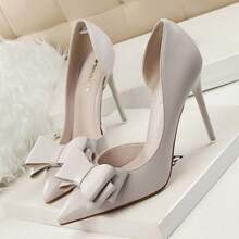 Women's Elegant Bowknot Decor Stiletto Heels, FashionPointed-Toe Pumps ...