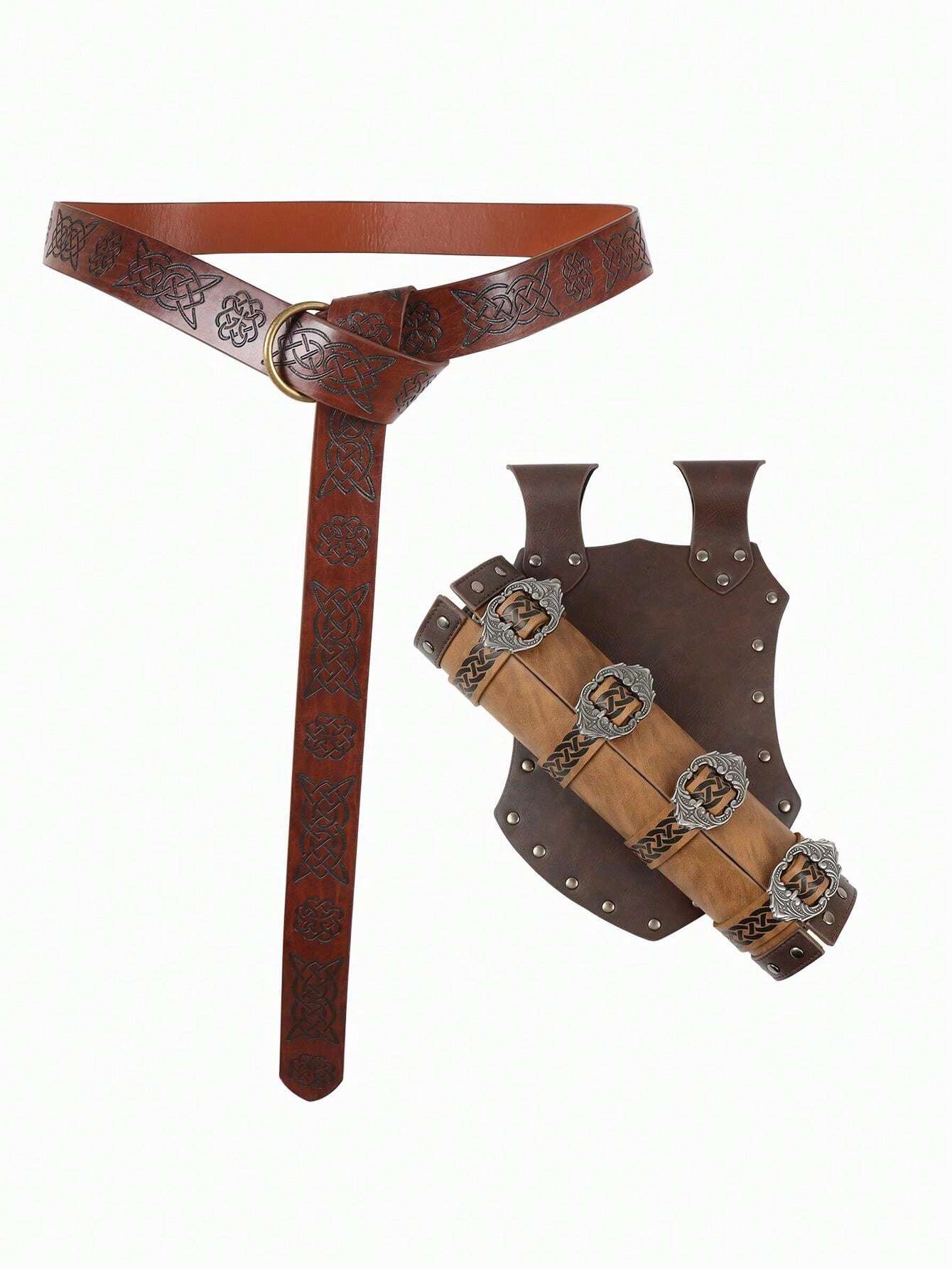 2PCS Medieval Viking Belt LARP Sword Belt Sheath Adjustable Scabbard ...