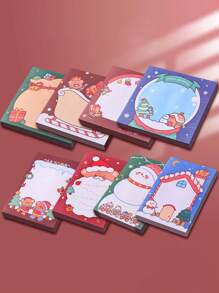 2-8pcs Random Cute Cartoon Christmas Character Theme Sticky Notes ...