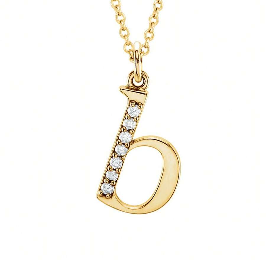 The Black Bow The Abbey 14k Yellow Diamond Lower Case Initial 'b ...
