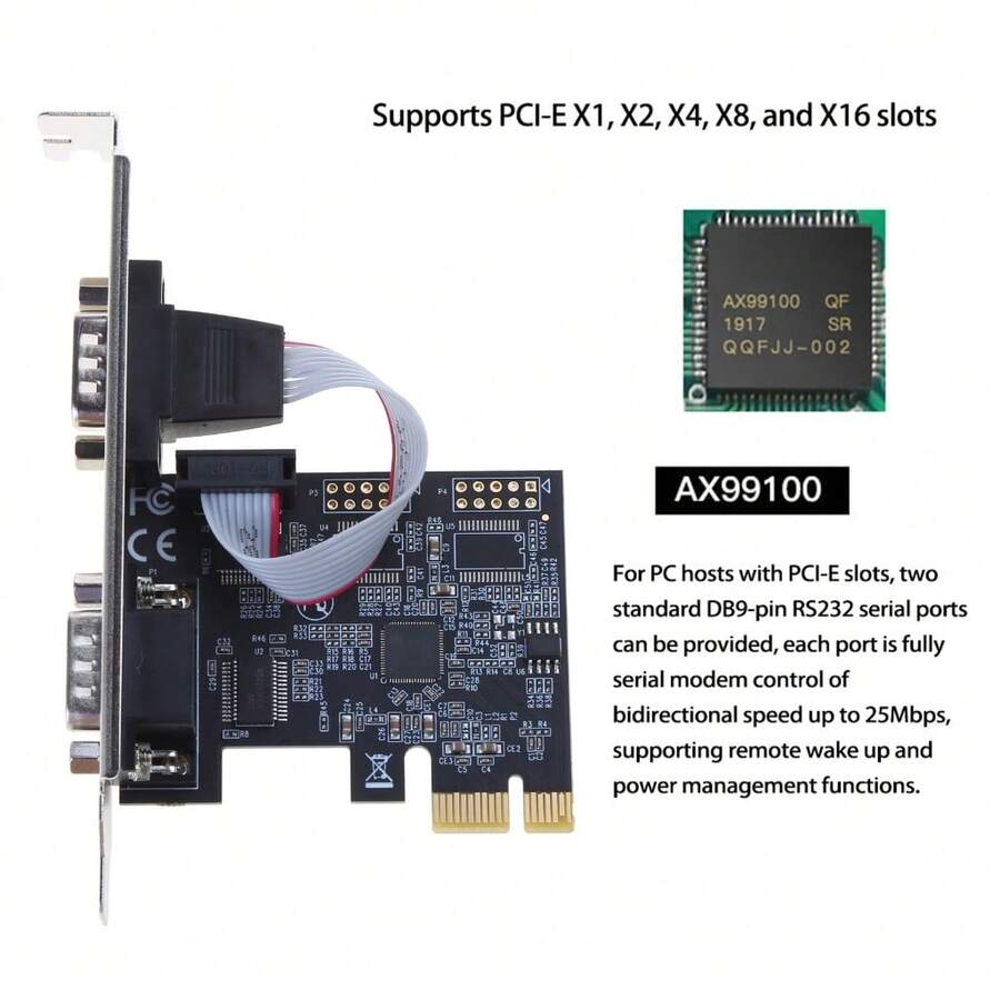 2 portas de baixo perfil RS232 PCI nativo para placa adaptadora serial Express com 16550 UART ...