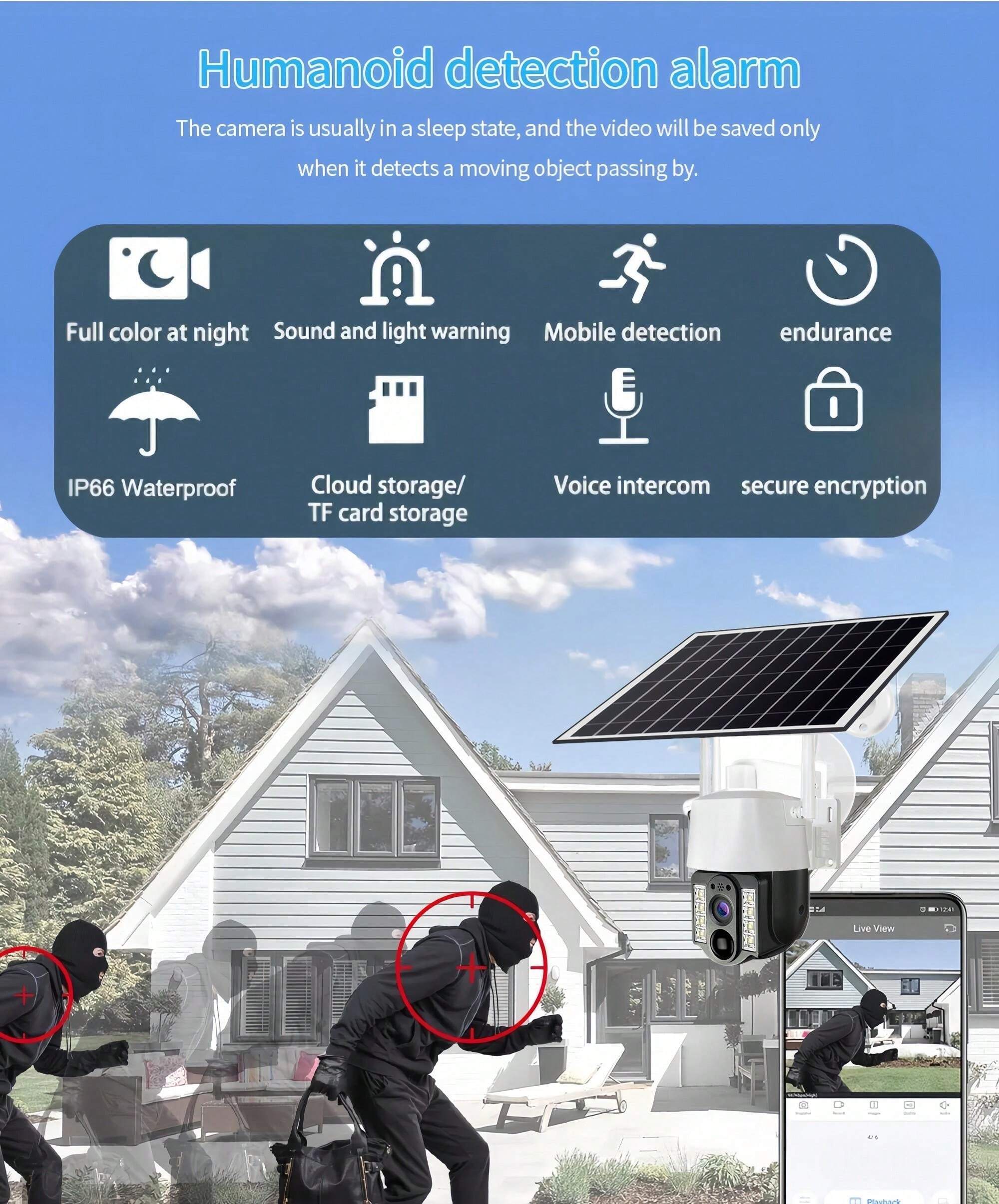 SWVW V380 Pro 2K 5MP 4G SIM Card IP Solar Powered Battery Camera 10X ...