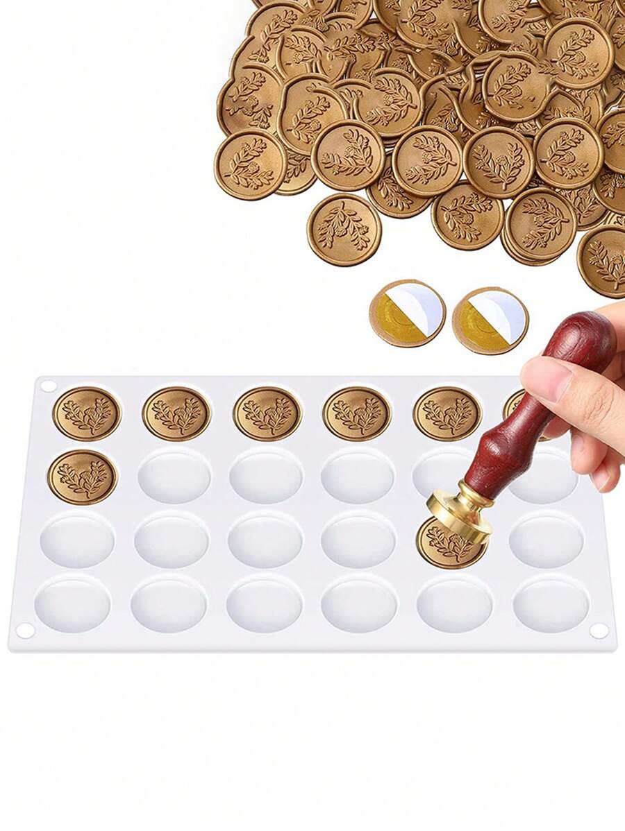 1pc 24 Round Chocolate Moulds Cake Baking Utensils Silicone Gold Coin ...