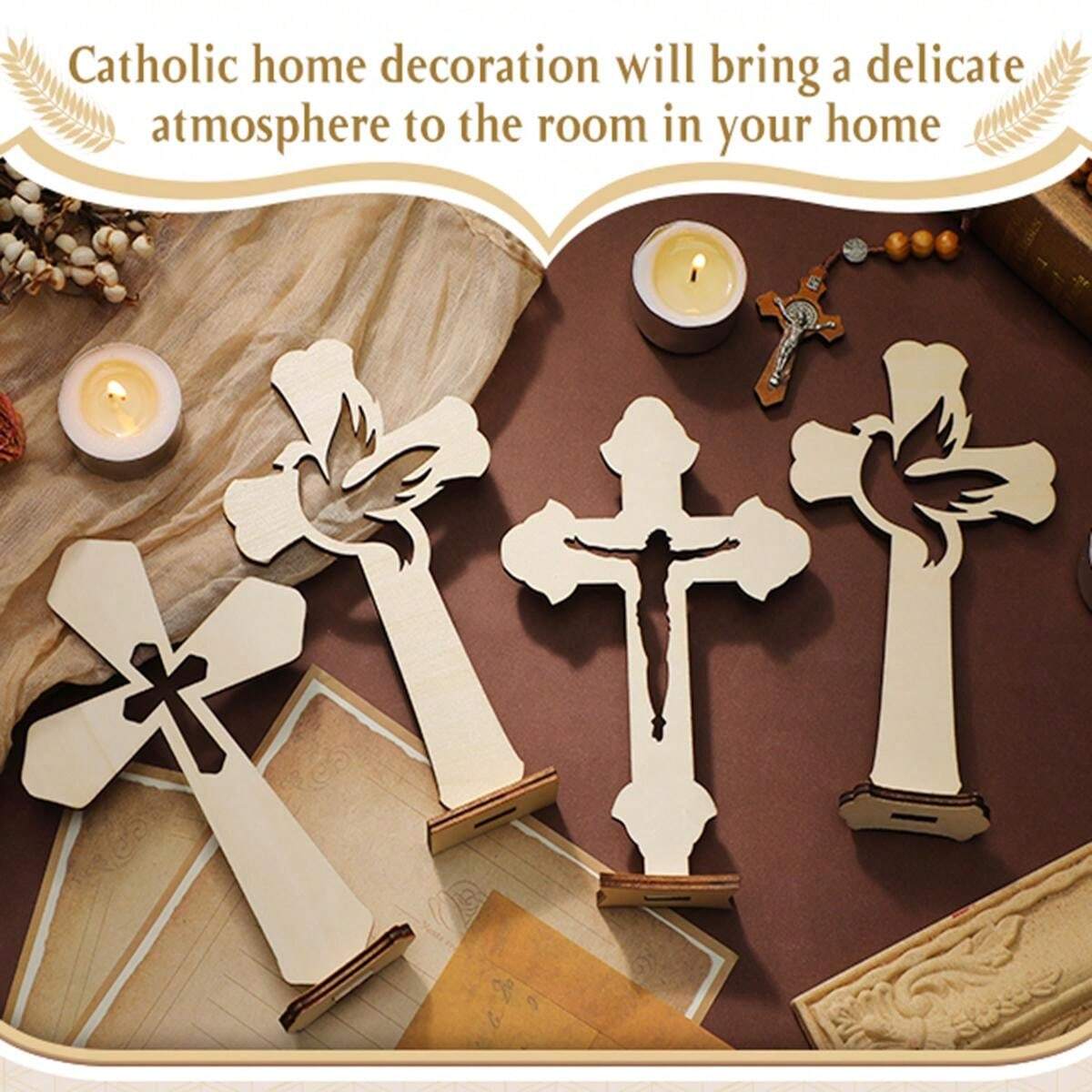 Wooden Cross Catholic Wood Crosses For Crafts Small Baptism Decor ...