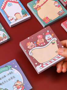 2-8pcs Random Cute Cartoon Christmas Character Theme Sticky Notes ...