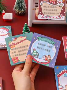 2-8pcs Random Cute Cartoon Christmas Character Theme Sticky Notes ...