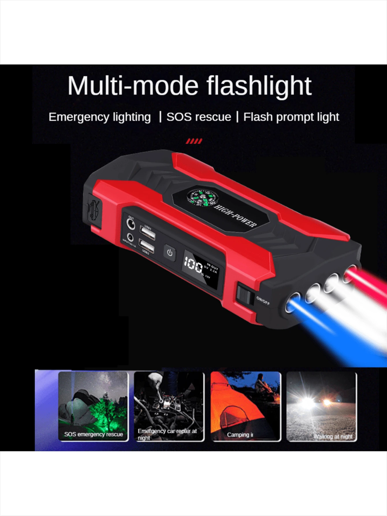 12V Autobatterie Starthilfe, 400A Sprung-Box tragbare Auto Starthilfe ...