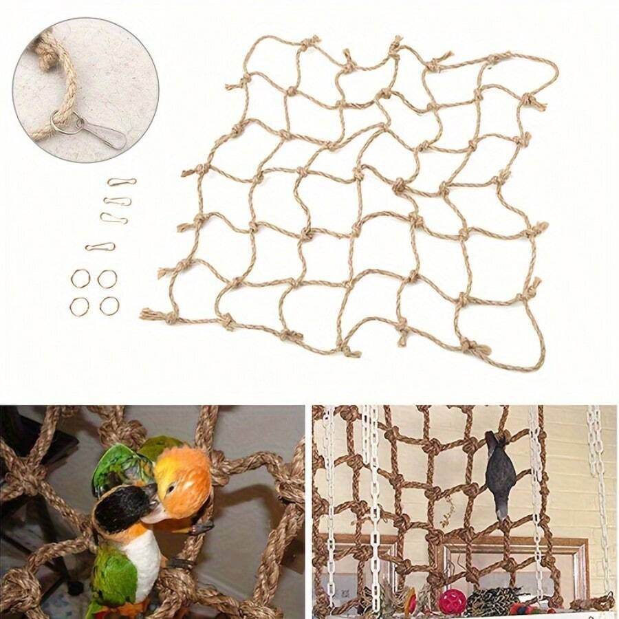 Length 60CM Width 60CM Parrot Climbing Net Bursar Rope Net Squirrel Pet ...