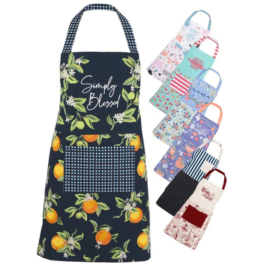 Cotton Chef Kitchen Apron - 28"X32", Adjustable, With Front Pocket ...