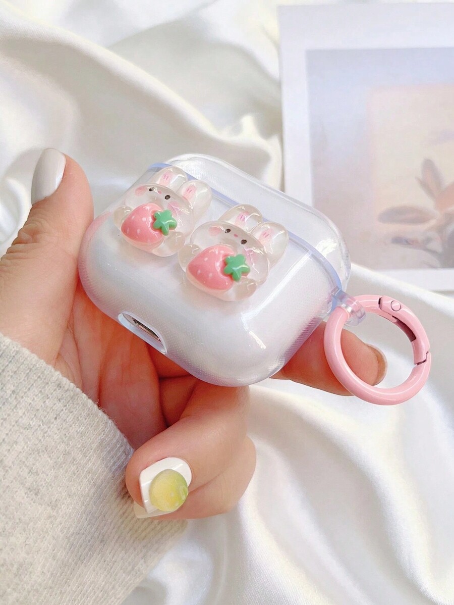 Bunny Strawberry Rabbit Clear Case Compatible With Airpods 1/2/3/Pro ...