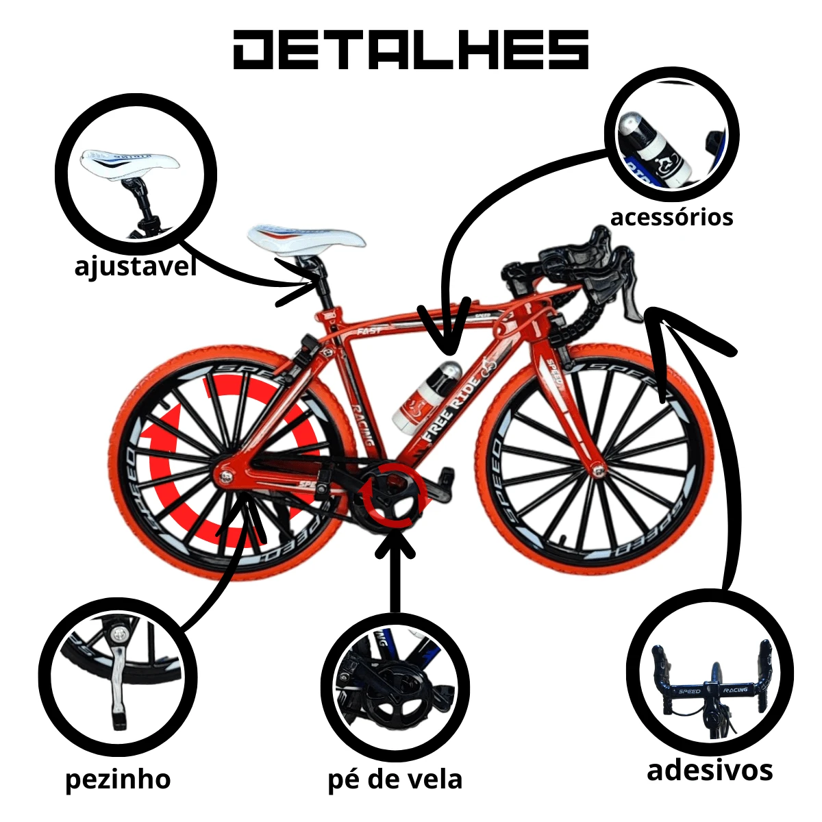 Miniature Speed Mountain Bike Made Of Metal, Scale 1:10, Color Red ...