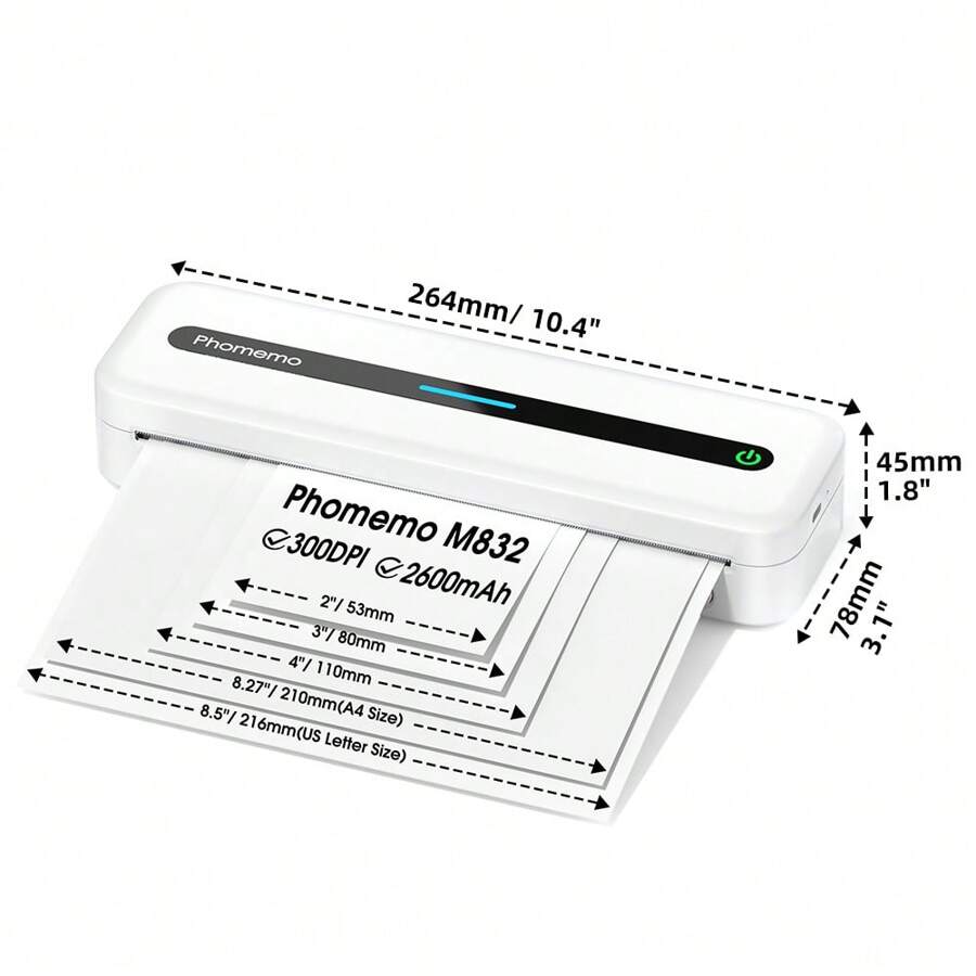 Phomemo Phomemo 1pc M832 Portable Printers- Wireless For Travel ...