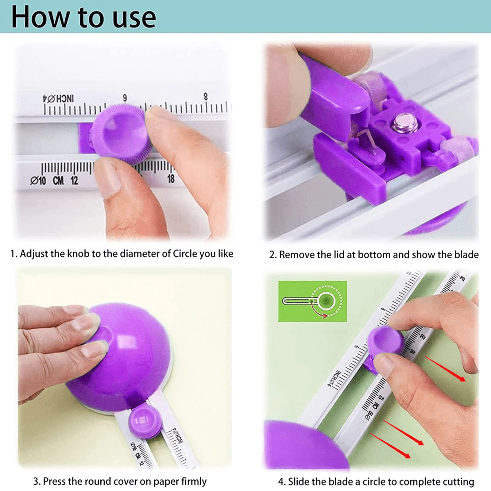 Circle Paper Cutter Paper Simple Portable Stainless Students Art ...
