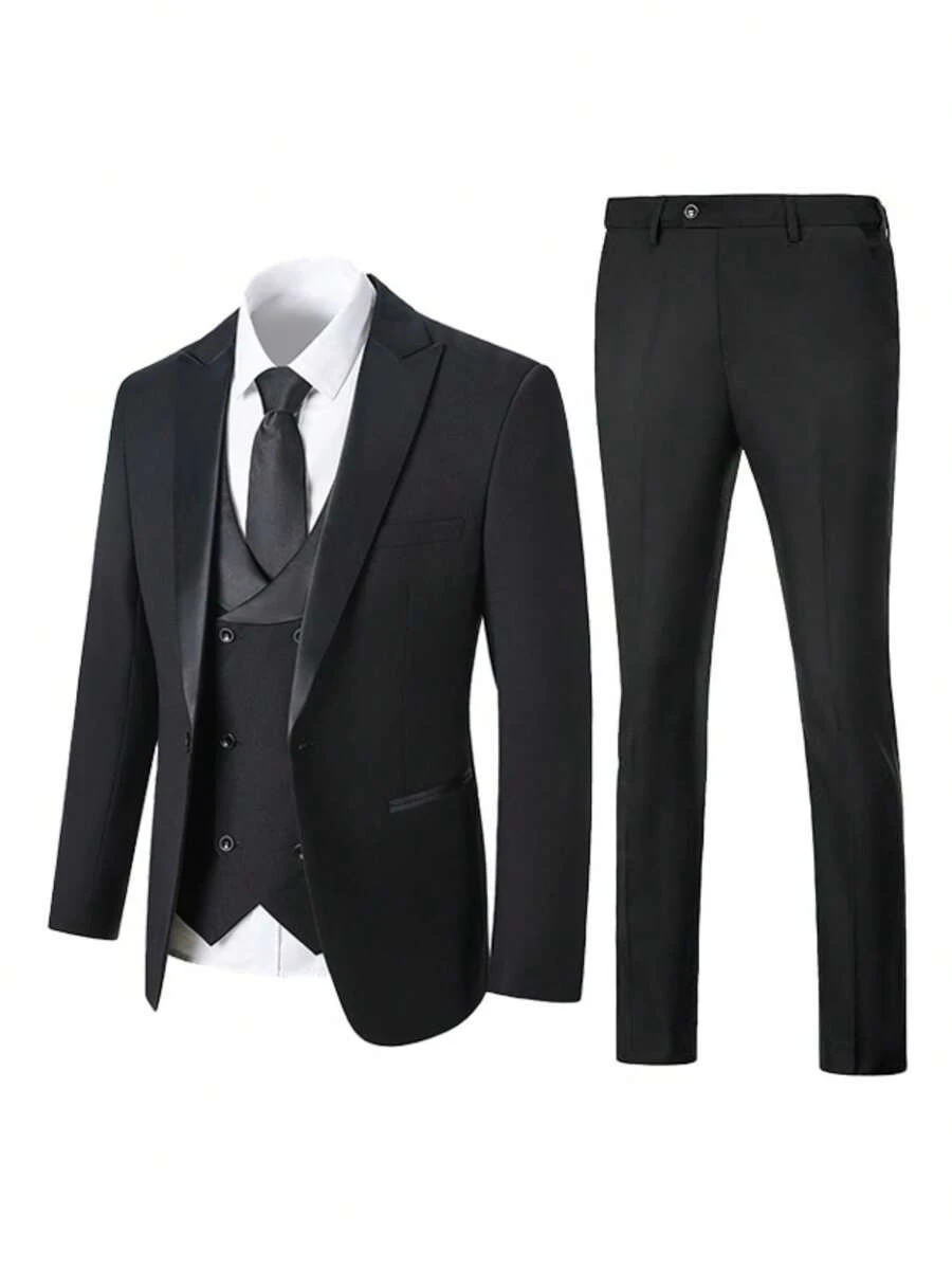 Men's Suits Set 3 Piece Formal Wedding Prom Business Performance ...