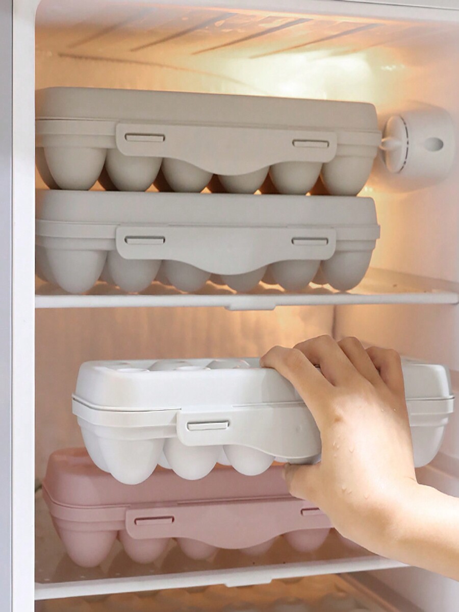 Covered Plastic Egg Box With Snap Lock Lid - Kitchen Fridge Food ...