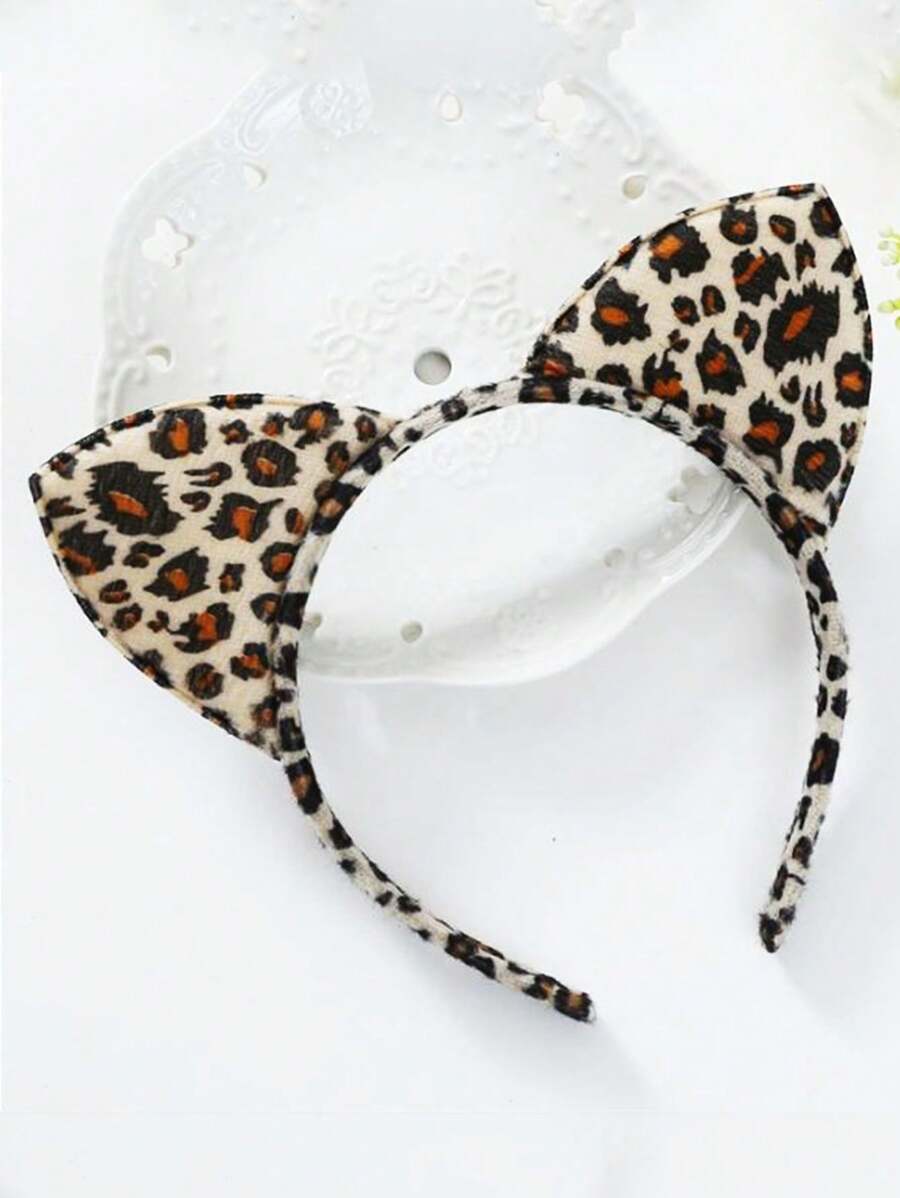 1pc Halloween Costume Party Cartoon Headband Leopard Print Animal ...