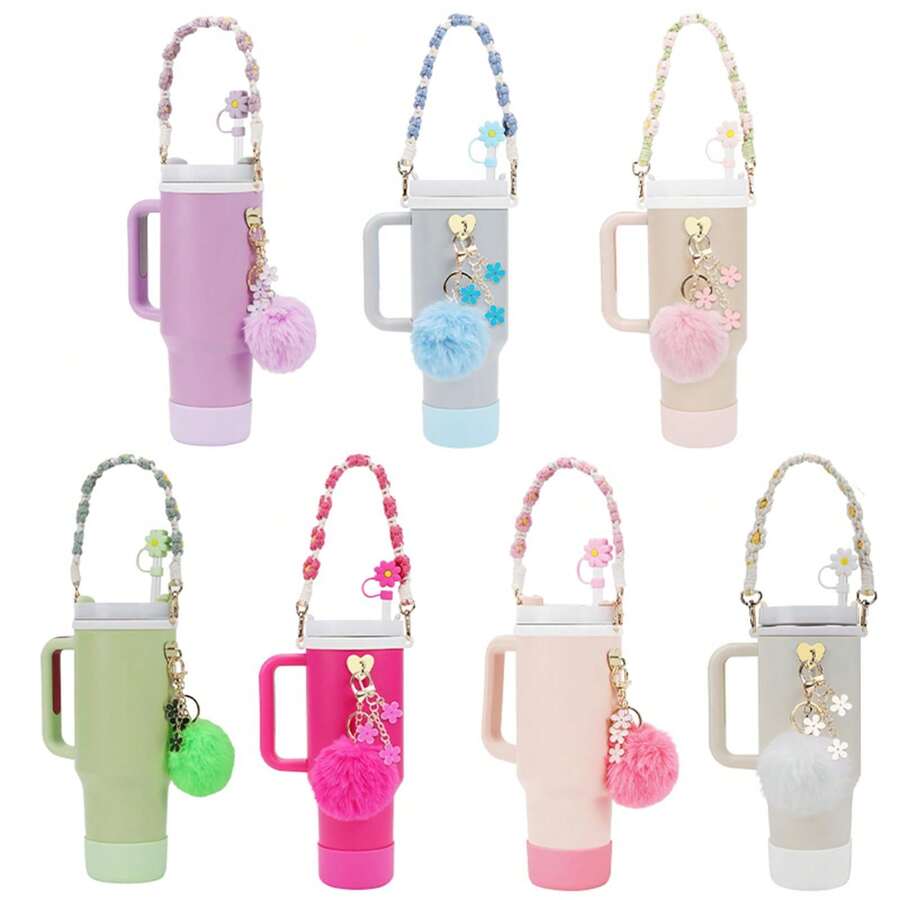 7Pcs For Cup Accessory Set Includes 1 Water Bottle Handle Strap, 1 Cup ...