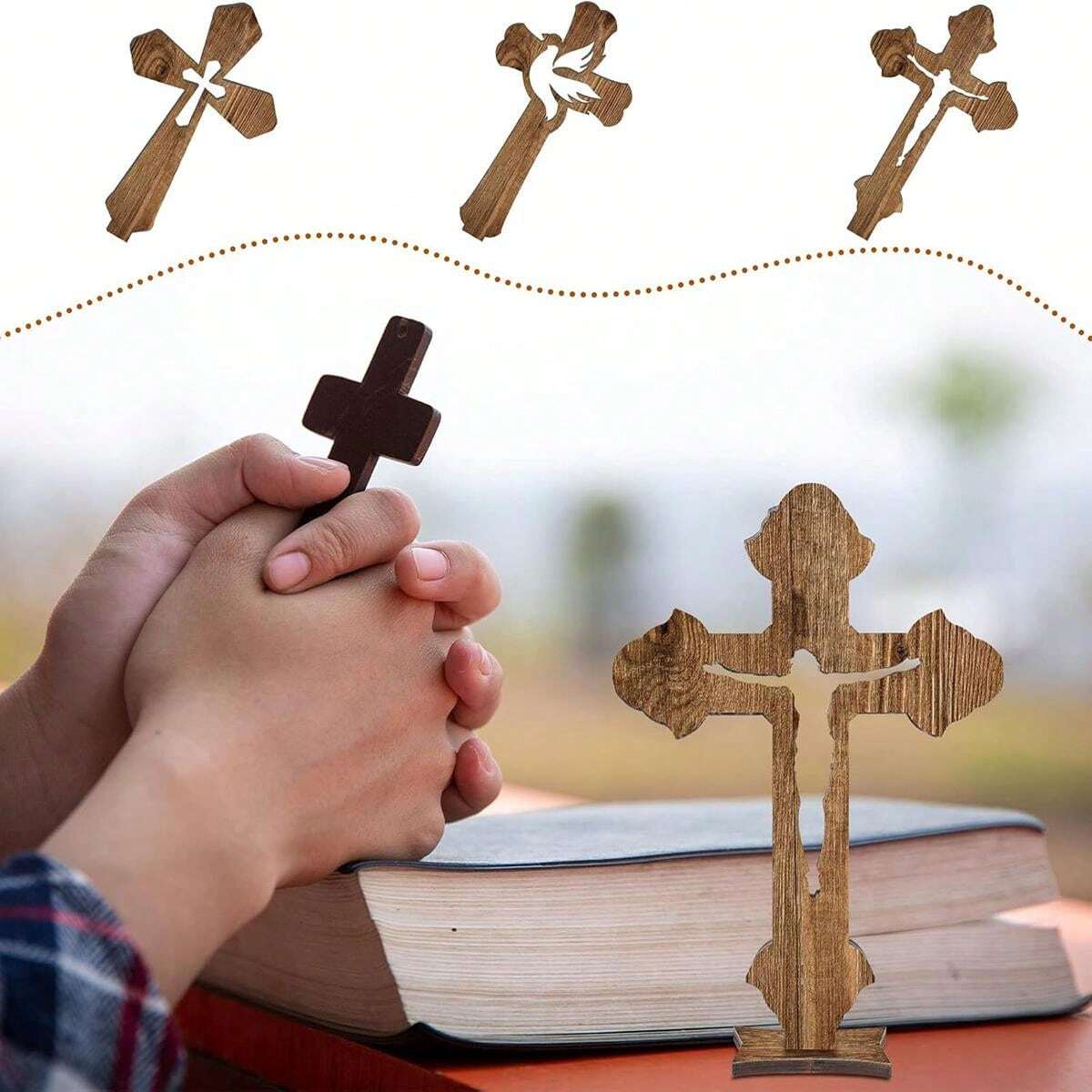Wooden Cross Catholic Wood Crosses For Crafts Small Baptism Decor ...