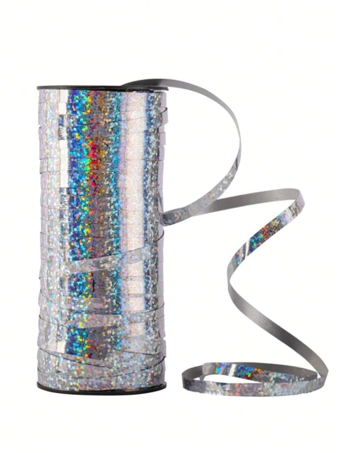 100 Yards Silver Curling Ribbon Balloon String Ribbon Shiny Metallic ...