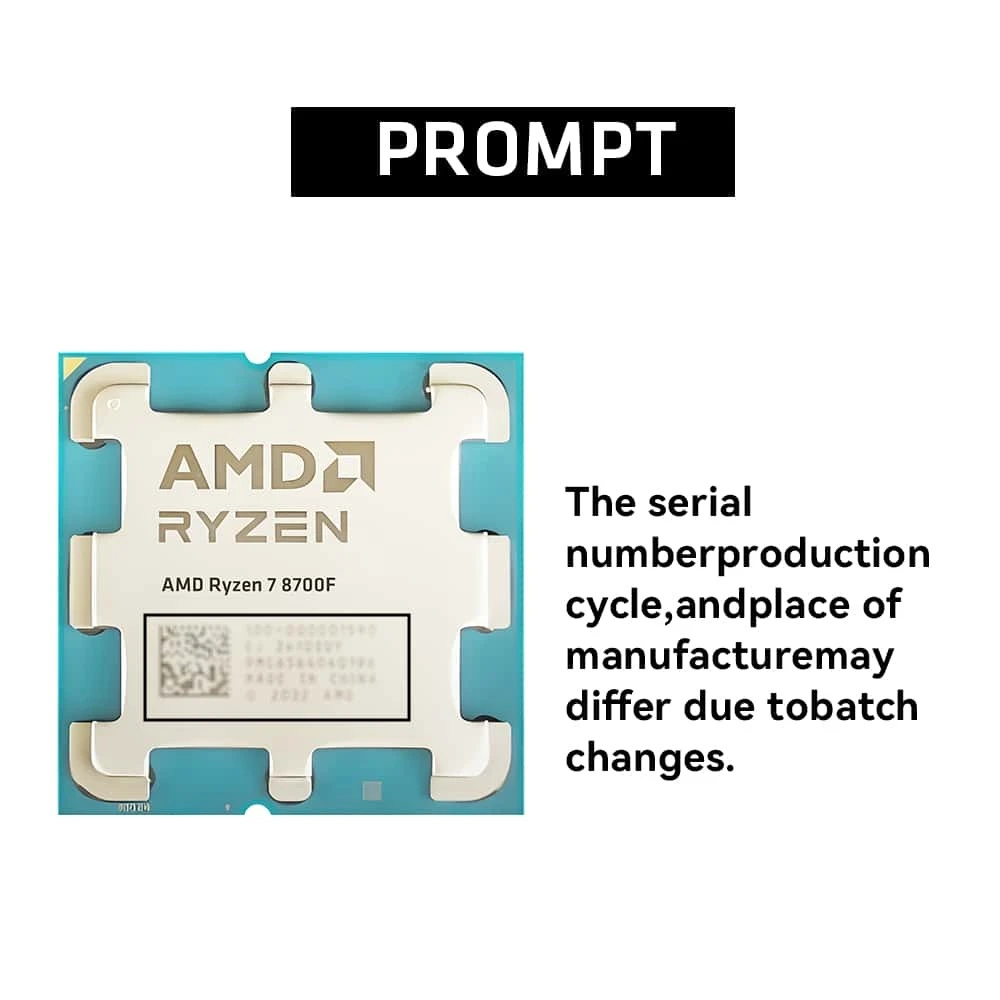 AMD AMD Ryzen7 8700F 8 Core 16 Thread Up To 5 GHz 16 MB L3 Cache AM5 ...