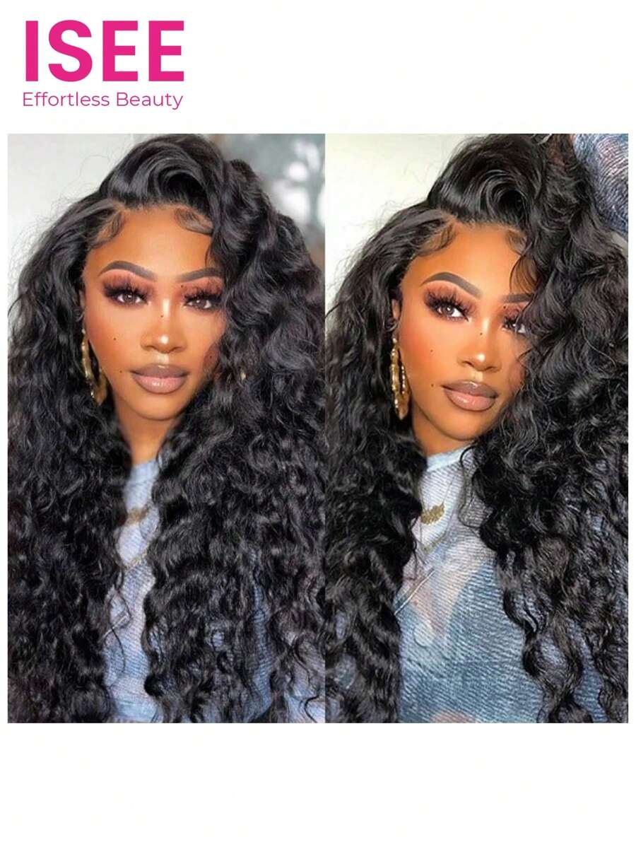 ISEE HAIR Wear & Go 13x4 HD Lace Glueless Loose Deep Wigs Lace Closure ...