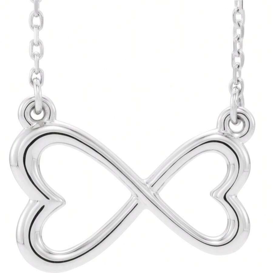 The Black Bow Sterling Silver Infinity Inspired Heart Necklace, 16-18 ...