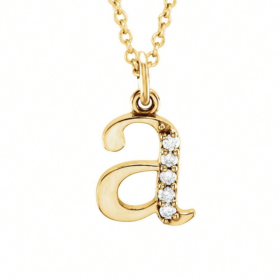 The Black Bow The Abbey 14k Yellow Diamond Lower Case Initial 'a ...