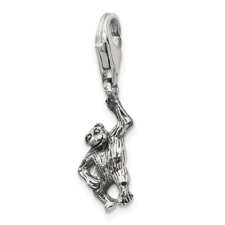 The Black Bow Sterling Silver Monkey Clip-On Bead Charm | SHEIN USA