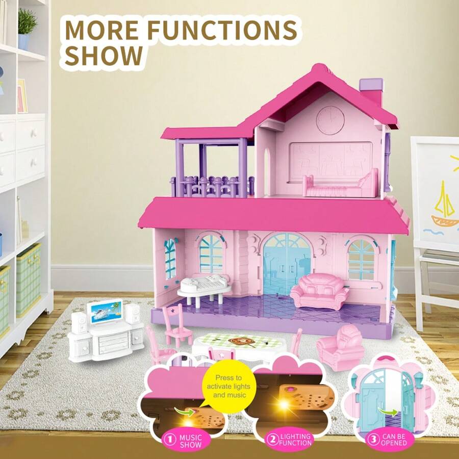 Ensemble de jeu de maison de poupée pour enfants, jouet d'ameublement ...