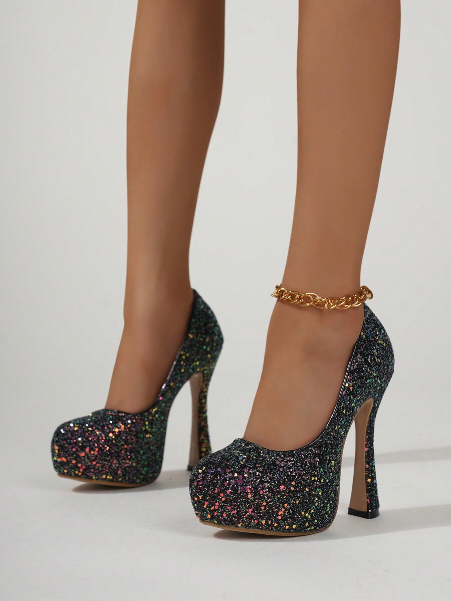 2024 New European And American Model High Heel Platform Waterproof ...