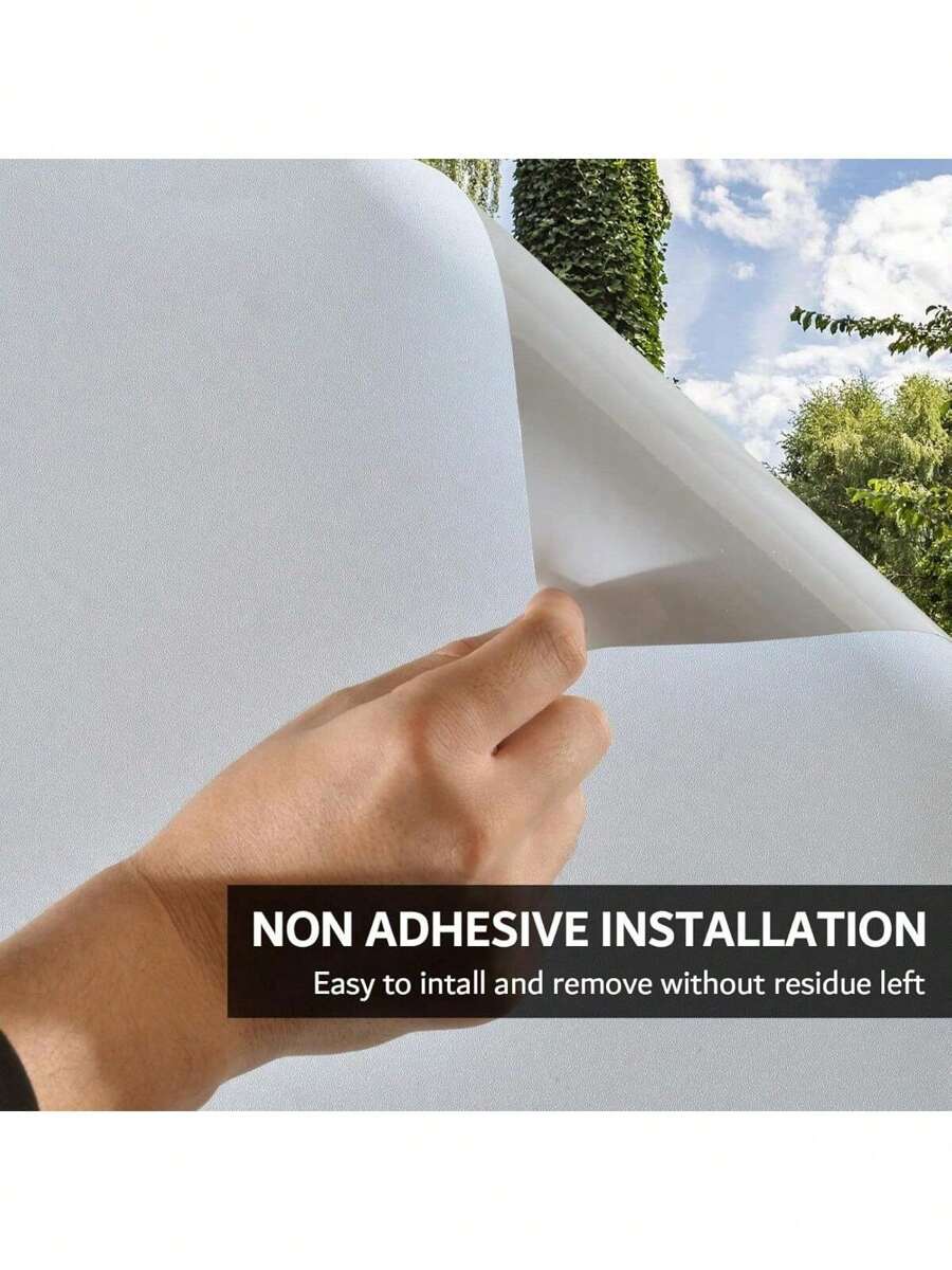 White Blackout Window Film - 100% Light Blocking Static Window Clings ...