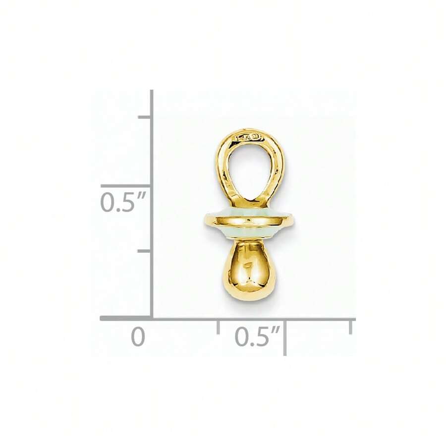 The Black Bow 14k Yellow Gold With Blue Enamel 3D Pacifier Pendant, 9 X ...
