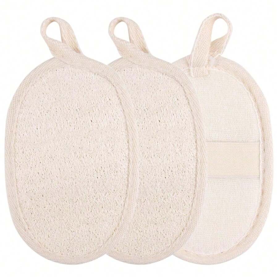 Natural Loofah Sponge Exfoliating Body Scrubber (3 Packs),Made With And ...